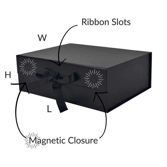 Black A4 Deep Gift Boxes - Changeable Ribbon – Gift Box Market