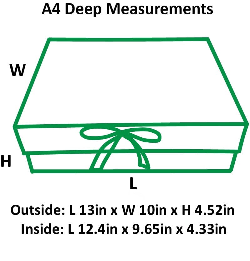 Green A4 Deep Gift Boxes with Changeable Ribbon – Gift Box Market