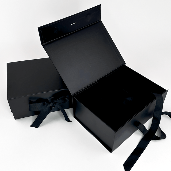 Black Large Square Gift Boxes with Changeable Ribbon – Gift Box Market