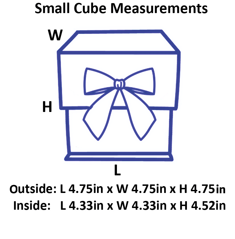 Navy Blue Small Cube Magnetic Gift Boxes with Changeable Ribbon – Gift ...