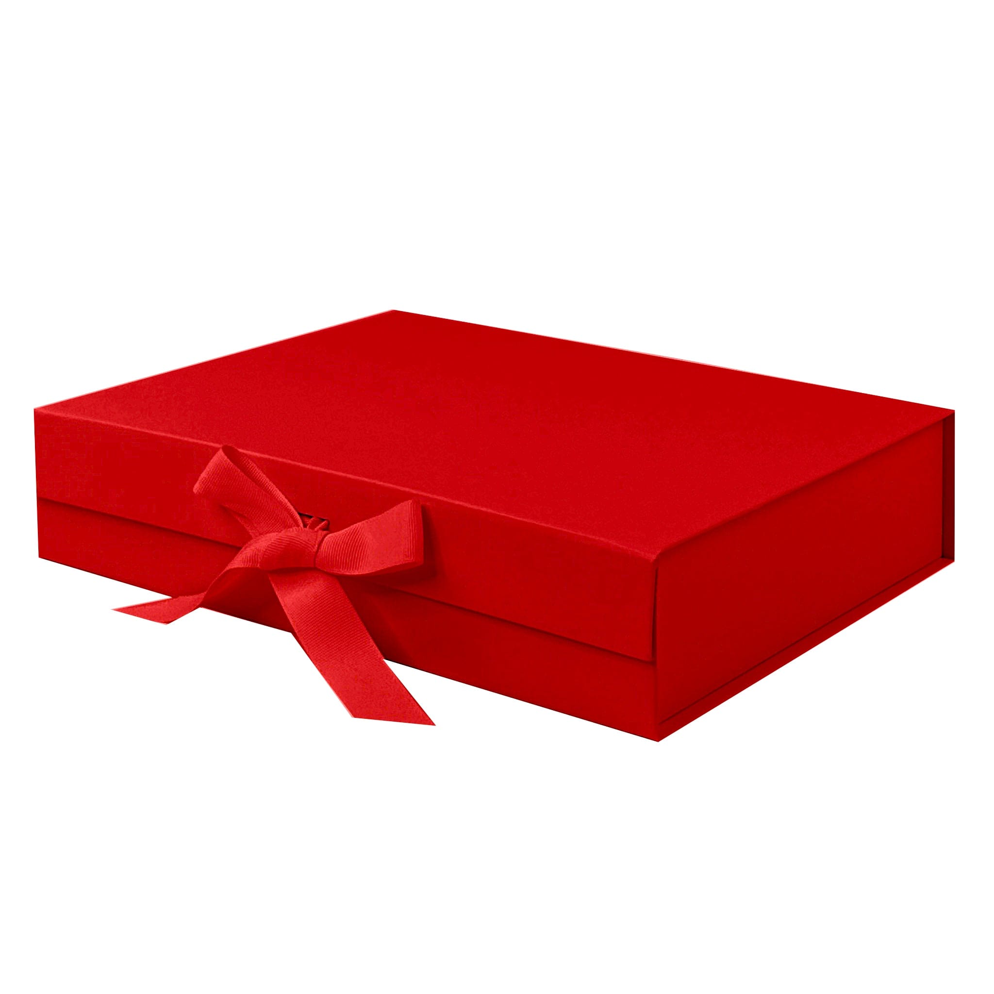 Red A4 Shallow Gift Boxes with Changeable Ribbon – Gift Box Market