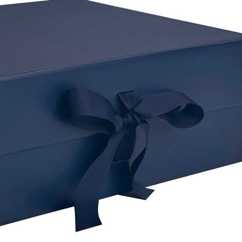 Navy Blue A5 Deep Gift Boxes - Changeable Ribbon – Gift Box Market