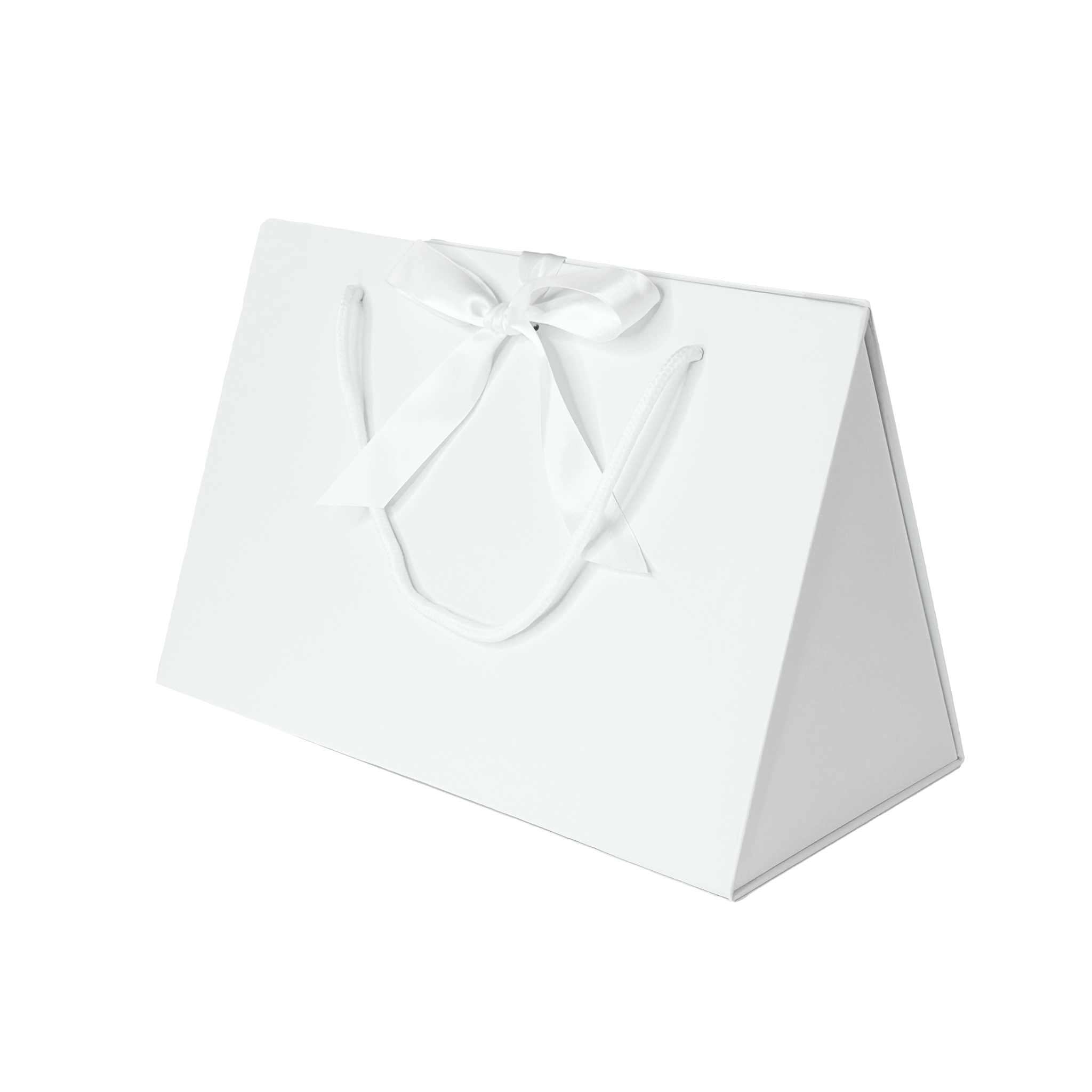 White Triangle Gift Boxes With Changeable Ribbon – Gift Box Market