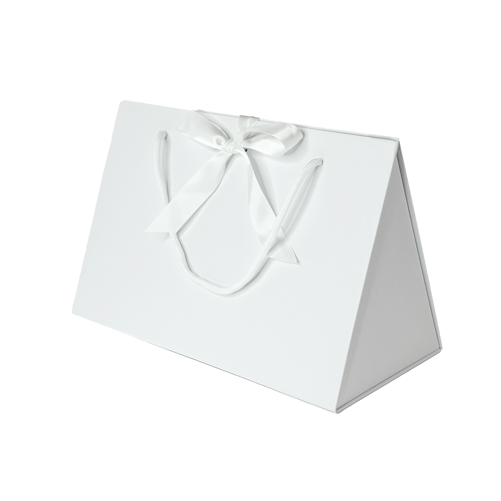 Sample - White Triangle Gift Boxes With Changeable Ribbon – Gift Box Market